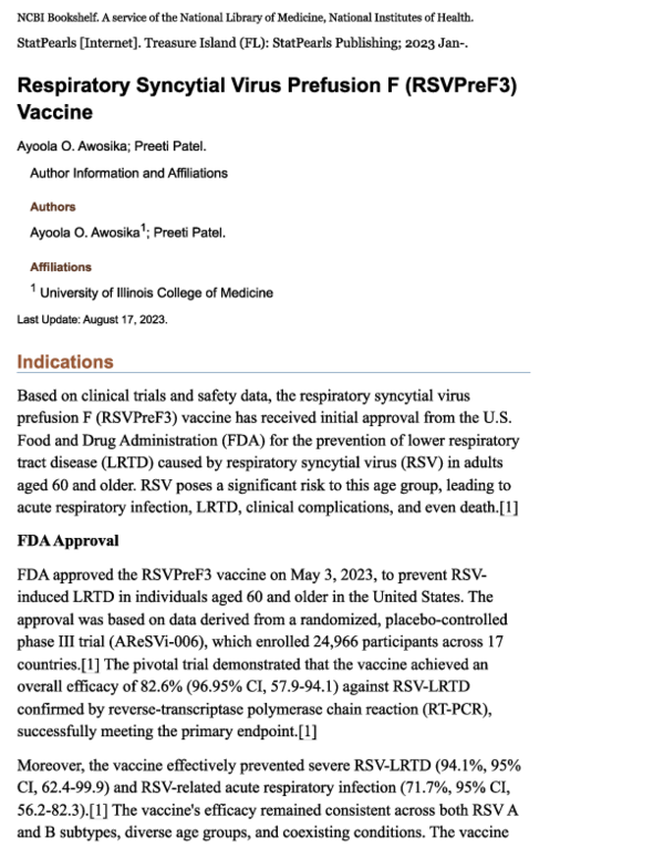 (PDF) Respiratory Syncytial virus Prefusion F (RSVPreF3) Vaccine