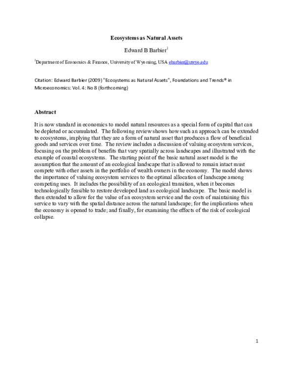(PDF) Ecosystems as Natural Assets | Edward Barbier - Academia.edu