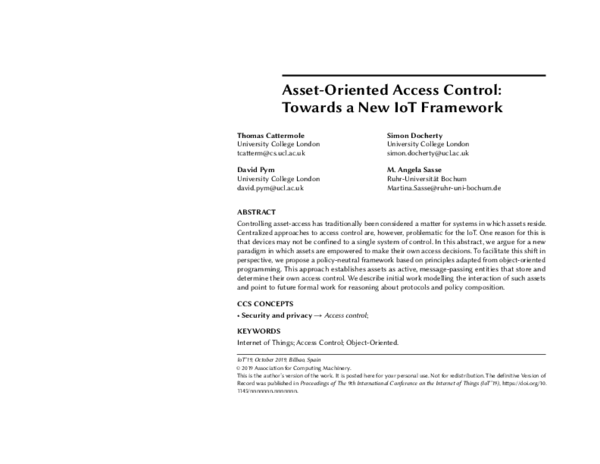 (PDF) Asset-Oriented Access Control