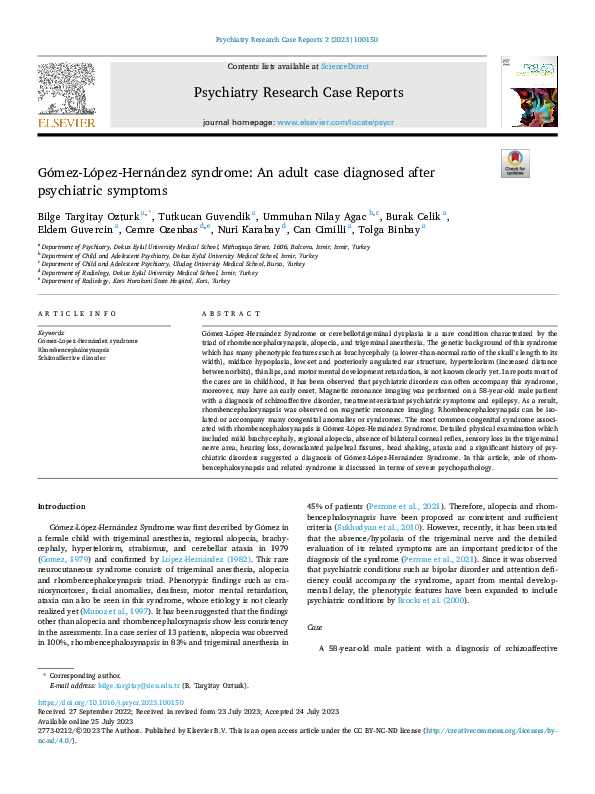(PDF) Gómez-López-Hernández syndrome: An adult case diagnosed after ...