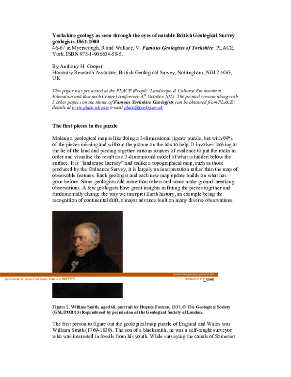 (PDF) Yorkshire geology as seen through the eyes of notable British ...