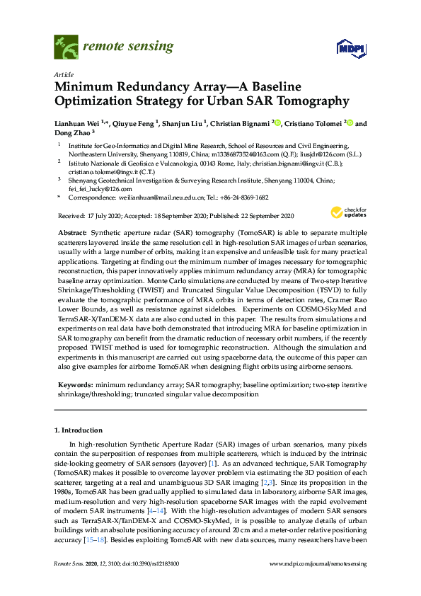 (PDF) Minimum Redundancy Array—A Baseline Optimization Strategy for ... (PDF) Minimum Redundancy Array—A Baseline Optimization Strategy for ...
