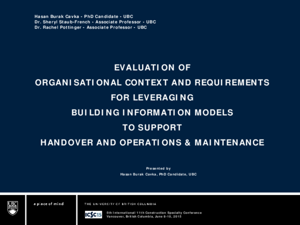 (PDF) Evaluation of organisational context and requirements for leveraging building information ...