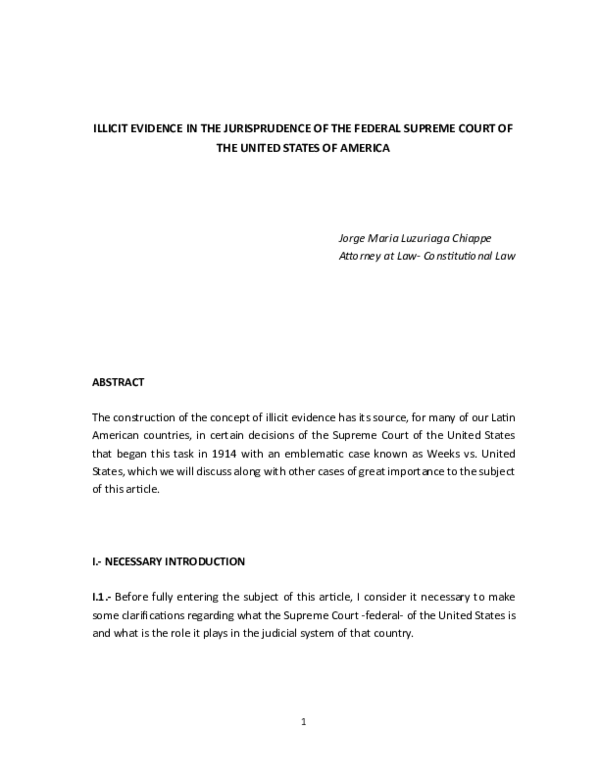(PDF) ILLICIT EVIDENCE IN THE JURISPRUDENCE OF THE FEDERAL SUPREME ...