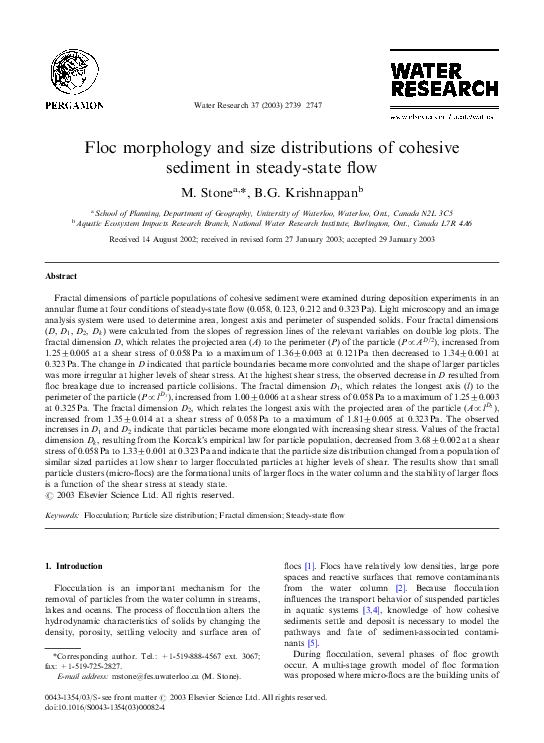 (PDF) Floc morphology and size distributions of cohesive sediment in ...