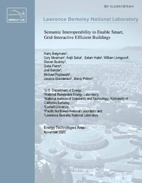 (PDF) Semantic Interoperability to Enable Smart, Grid-Interactive Efficient Buildings