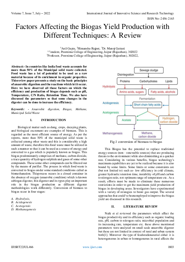 (PDF) Factors Affecting the Biogas Yield Production with Different ...
