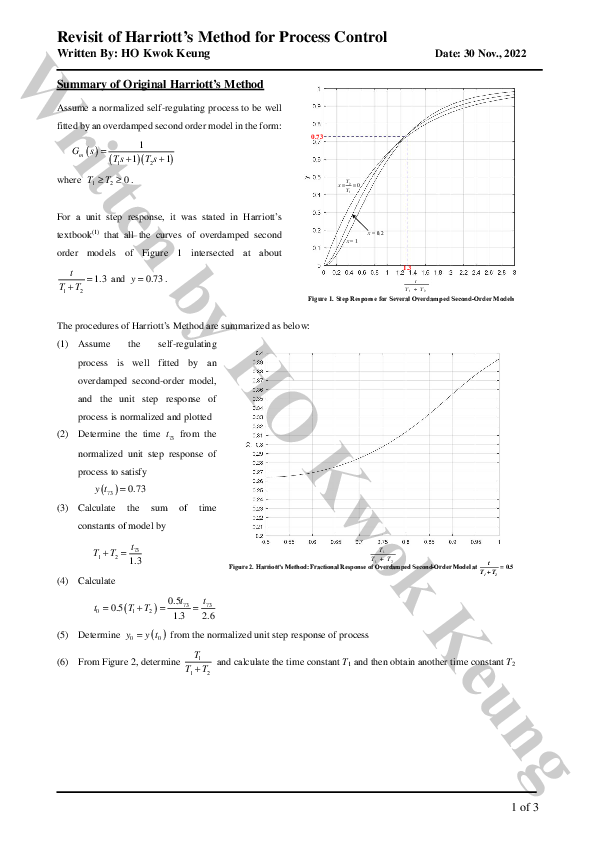 (PDF) Revisit of Harriott's Method for Process Control