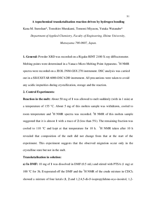 (PDF) Topochemical Transketalization Reaction Driven by Hydrogen ...