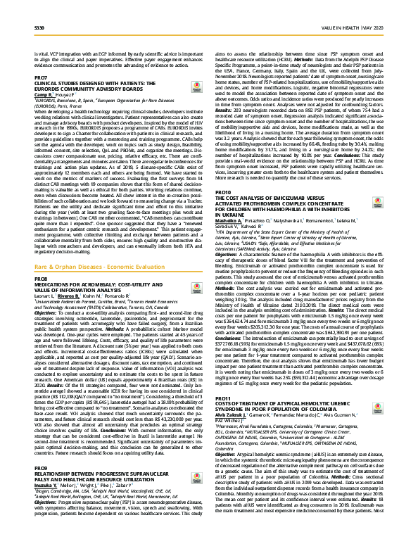 (PDF) PRO8 Medications for Acromegaly: Cost-Utility and Value of ...