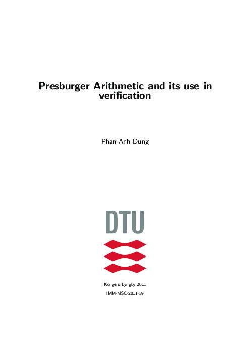 Pdf Presburger Arithmetic And Its Use In Verification