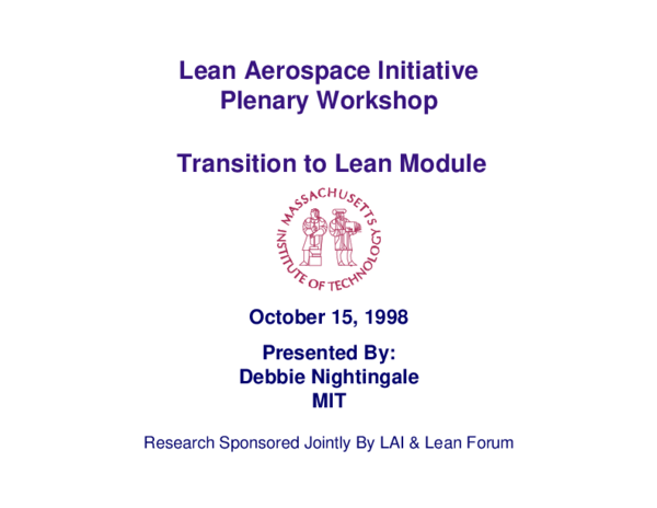 (PDF) Transition to Lean Module | Deborah Nightingale - Academia.edu
