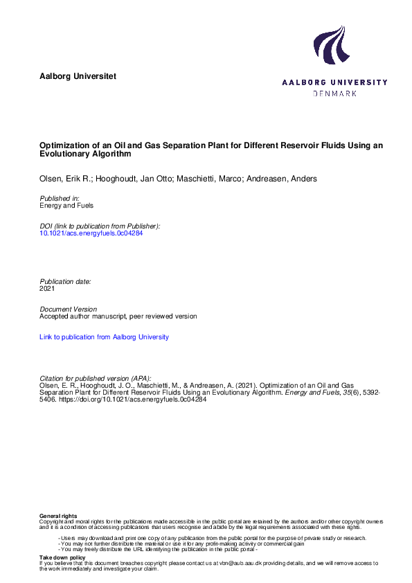 (PDF) Optimization of an Oil and Gas Separation Plant for Different Reservoir Fluids Using an ...