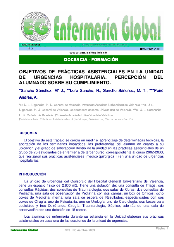 (PDF) Objetivos De Prácticas Asistenciales en La Unidad De Urgencias ...