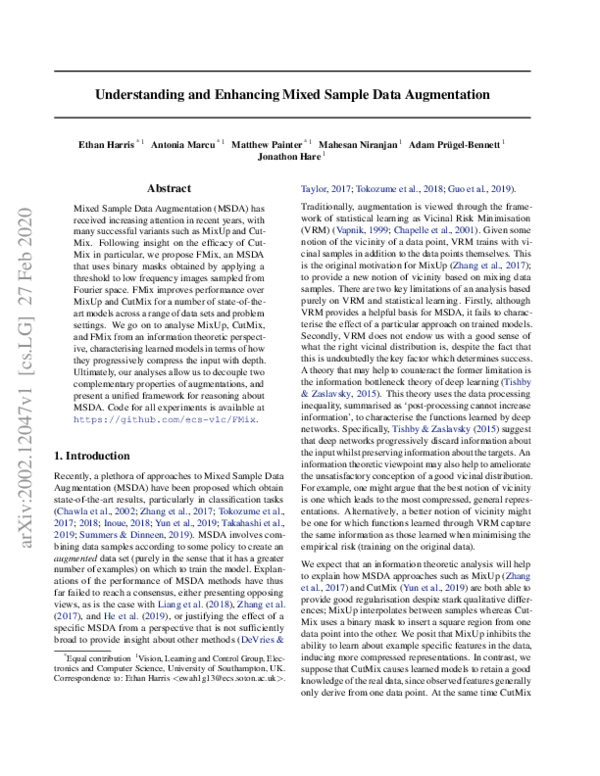 Pdf Understanding And Enhancing Mixed Sample Data Augmentation