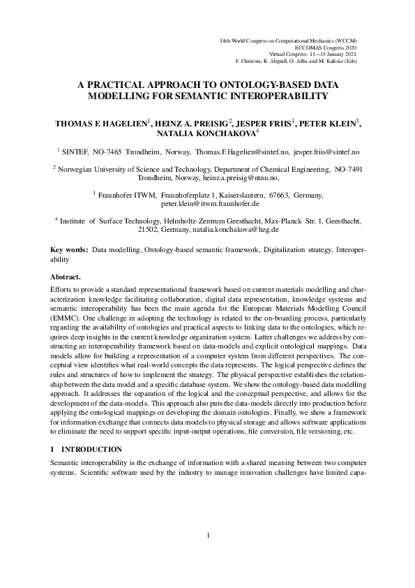 (PDF) A Practical Approach to Ontology-Based Data Modelling for Semantic Interoperability