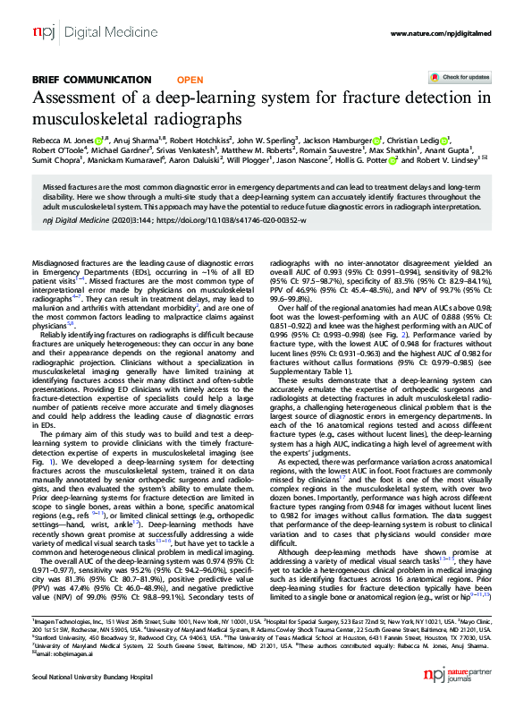 (PDF) Assessment of a deep-learning system for fracture detection in ...