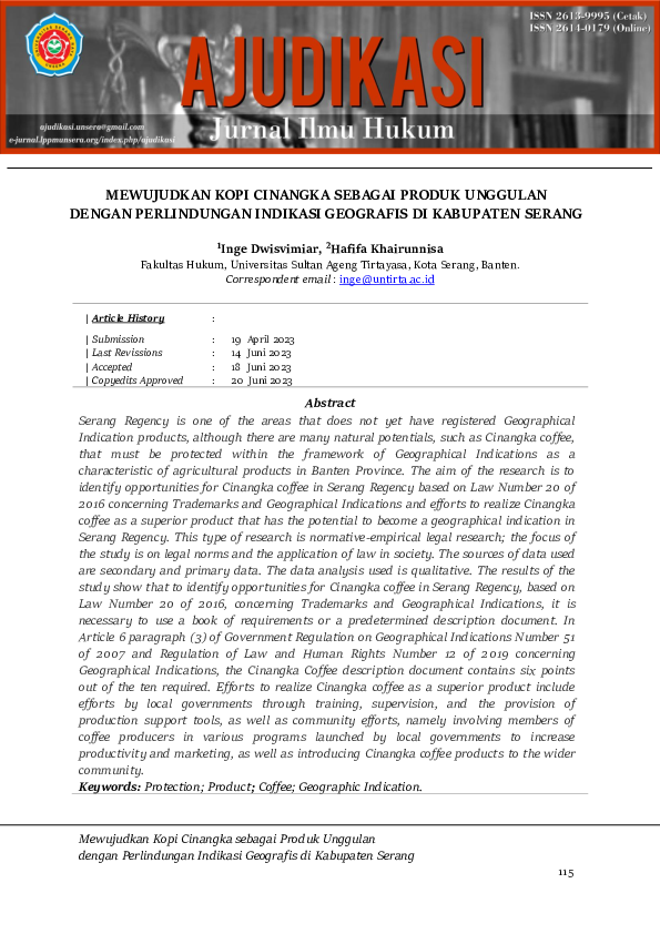 (PDF) Mewujudkan Kopi Cinangka sebagai Produk Unggulan dengan ...