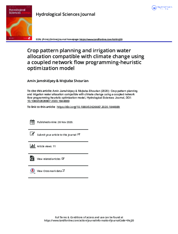(PDF) Crop pattern planning and irrigation water allocation compatible with climate change using ...