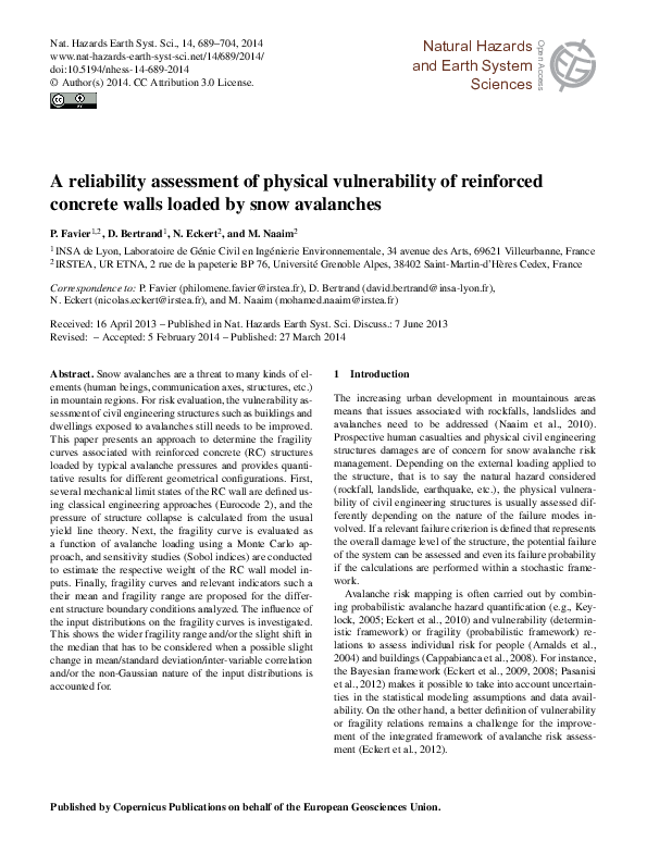 Pdf A Reliability Assessment Of Physical Vulnerability Of Reinforced Concrete Walls Loaded By