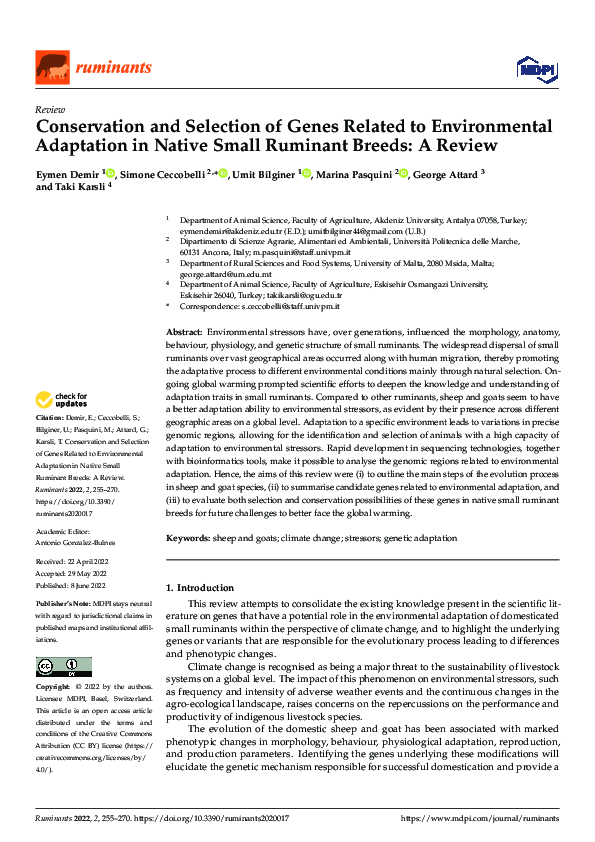 (PDF) Conservation and Selection of Genes Related to Environmental ...