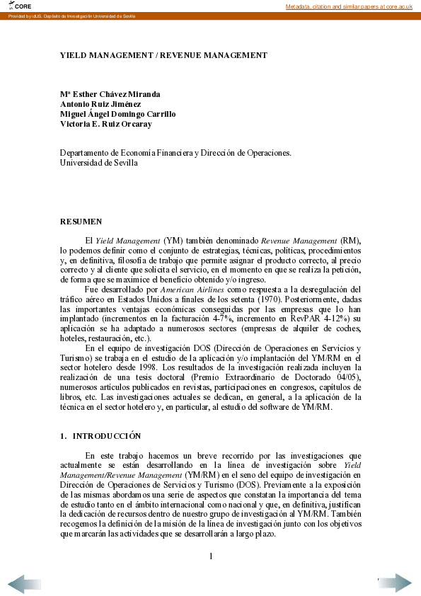(PDF) Yield Management/ Revenue management