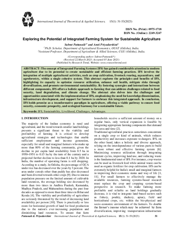 (PDF) Exploring the Potential of Integrated Farming System for ...
