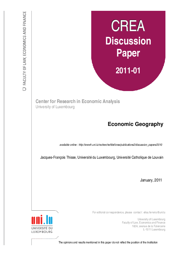 (PDF) Economic Geography