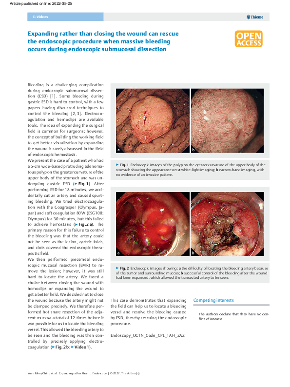 (PDF) Expanding rather than closing the wound can rescue the endoscopic ...