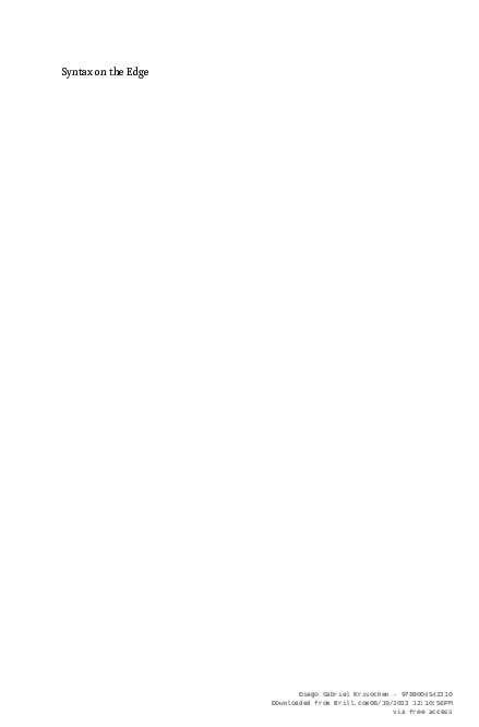 (PDF) Syntax on the Edge: a graph-theoretic analysis of sentence structure
