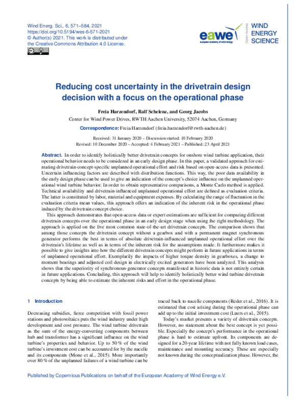 (PDF) Reducing cost uncertainty in the drivetrain design decision with a focus on the ...