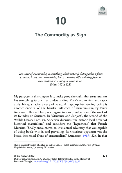 (PDF) The Commodity as Sign