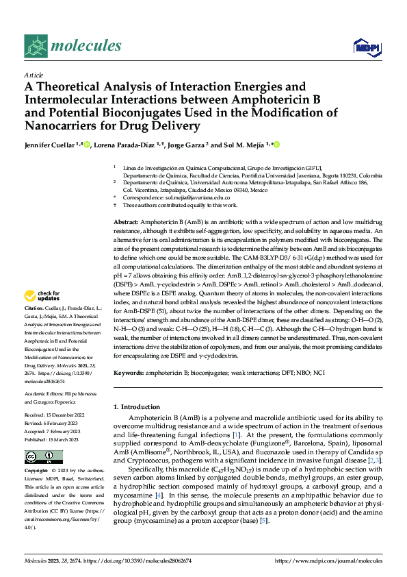 (PDF) A Theoretical Analysis of Interaction Energies and Intermolecular Interactions between ...