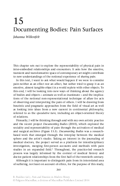 (PDF) Documenting Bodies: Pain Surfaces
