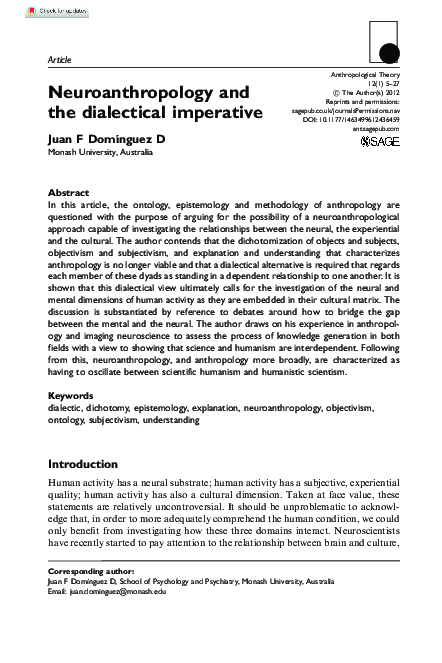 (PDF) Neuroanthropology and the dialectical imperative