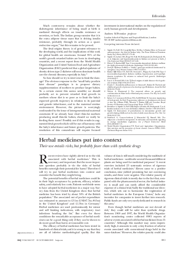 (PDF) Herbal medicines put into context | edzard E Ernst - Academia.edu