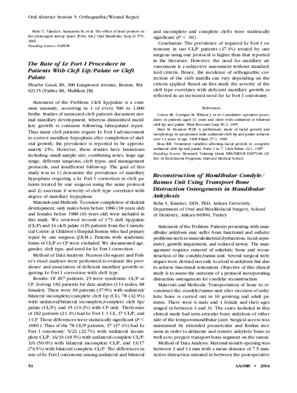 (PDF) Reconstruction of mandibular condyle/ramus unit using transport ...