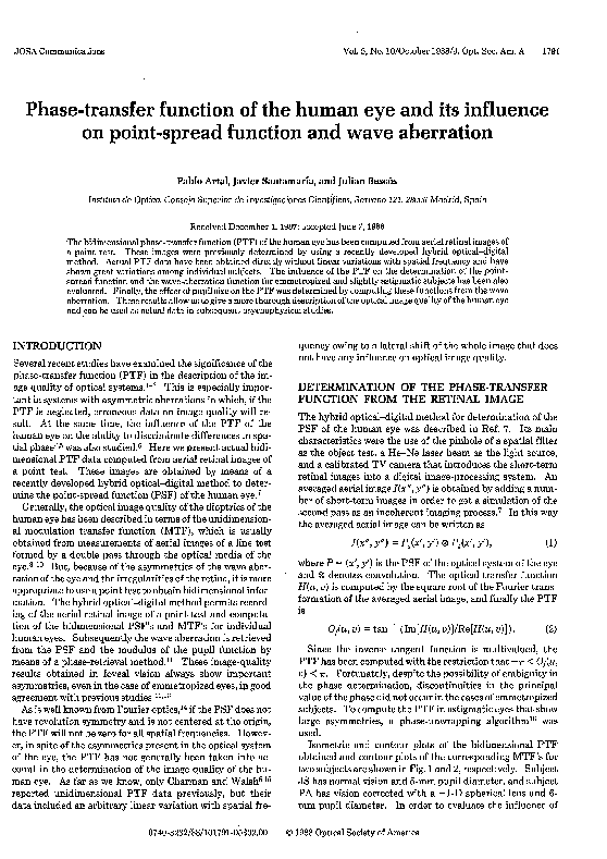 (PDF) Phase-transfer function of the human eye and its influence on ...