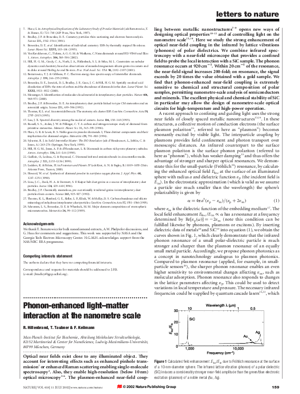 (PDF) Phonon-enhanced light–matter interaction at the nanometre scale