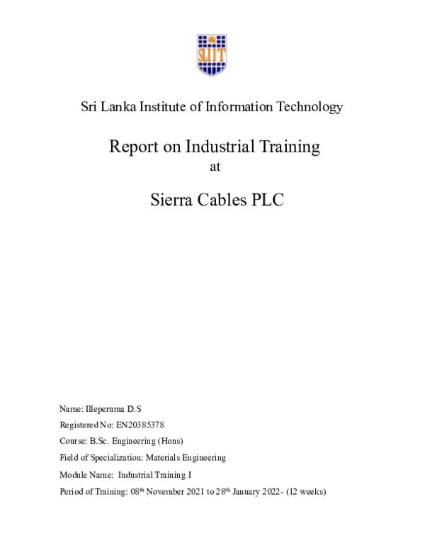 (PDF) Sierra Cables PLC-Industrial Training