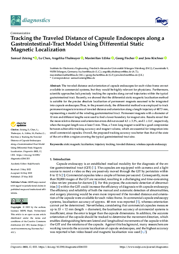 (PDF) Tracking the Traveled Distance of Capsule Endoscopes along a ...