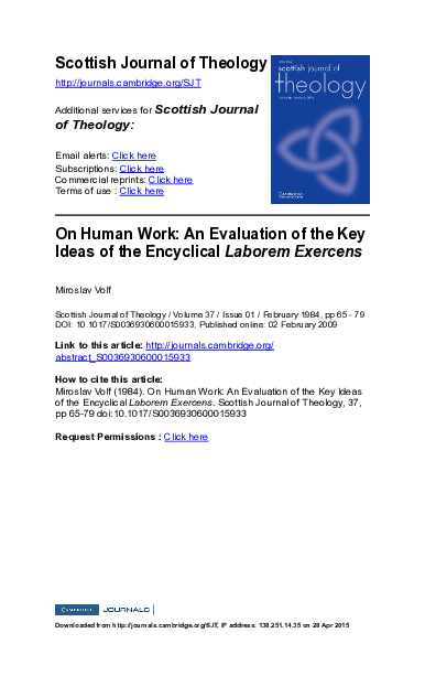 (PDF) On Human Work: An Evaluation of the Key Ideas of the Encyclical ...