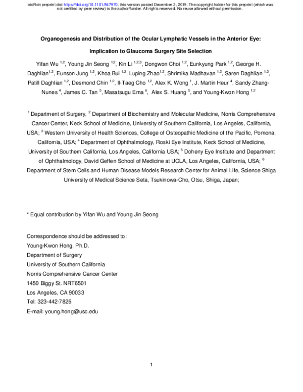 (PDF) Organogenesis and Distribution of the Ocular Lymphatic Vessels in ...
