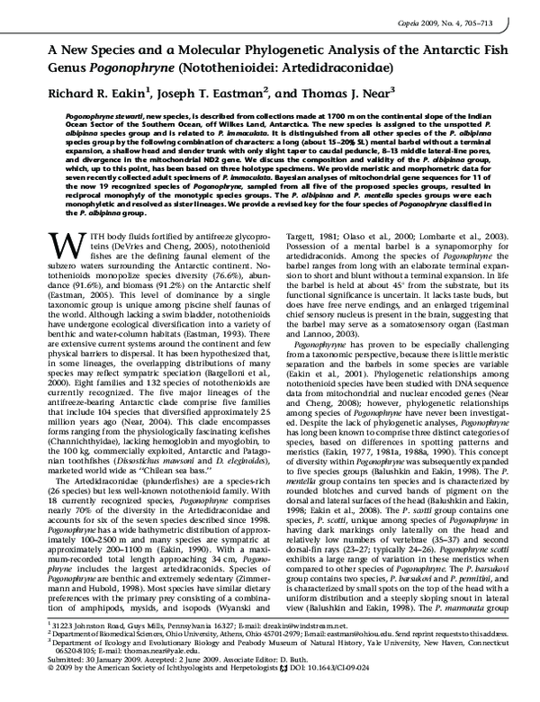 (PDF) A New Species and a Molecular Phylogenetic Analysis of the ...