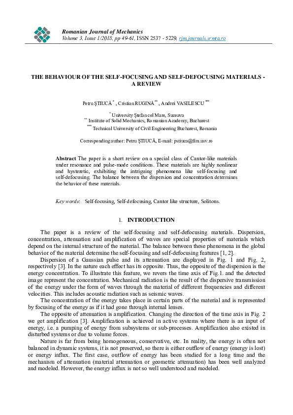 (PDF) The Behaviour of the Self-Focusing and Self-Defocusing Materials - a Review