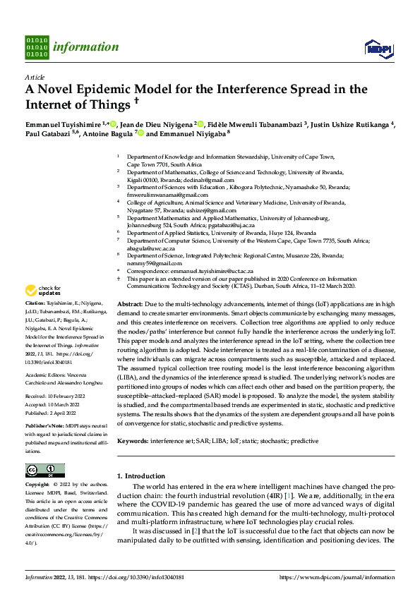 (PDF) A Novel Epidemic Model for the Interference Spread in the ...