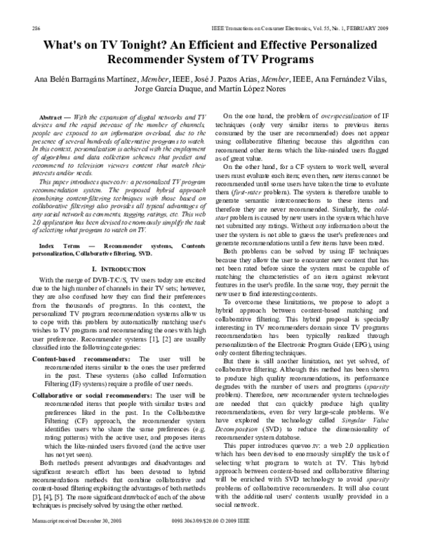 (PDF) What's on TV tonight? An efficient and effective personalized ...