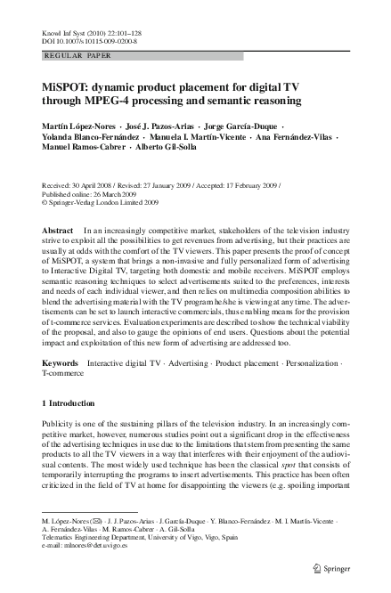 (PDF) MiSPOT: dynamic product placement for digital TV through MPEG-4 ...