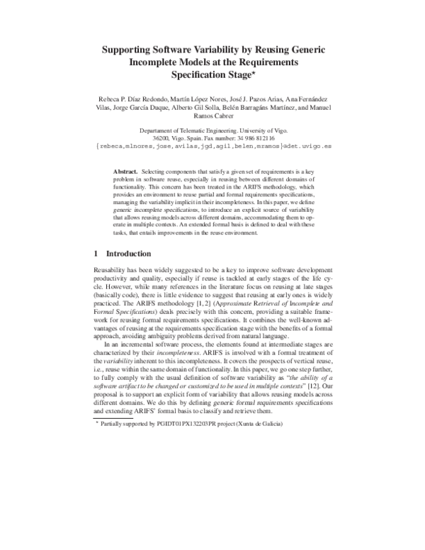 (PDF) Reusing Incomplete Models for Software Variability Management