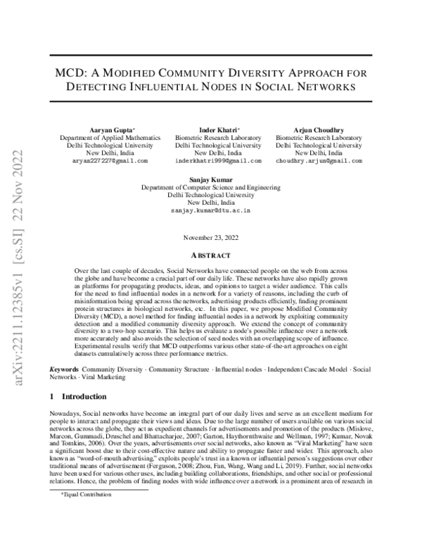 (PDF) MCD: A modified community diversity approach for detecting ...